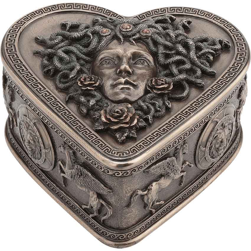 Medusa Heart Shaped Trinket Box