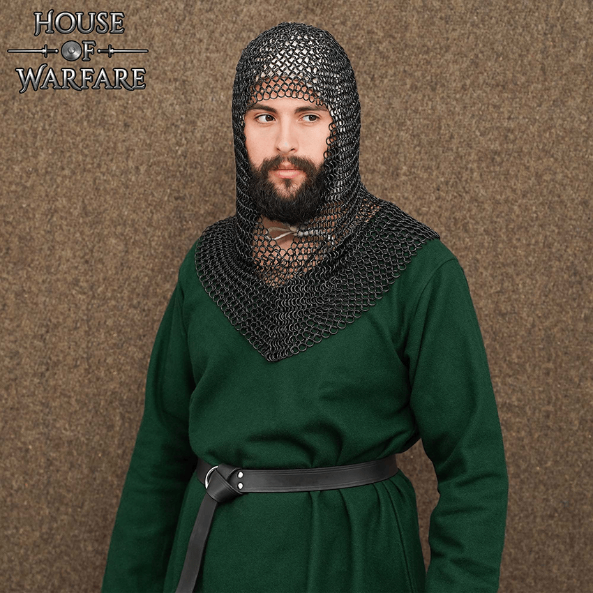 Blackened Butted Chainmail Coif