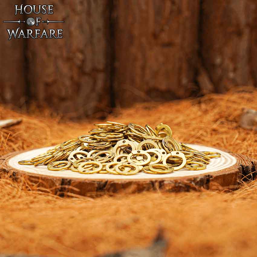 Brass Flat Ring Round Riveted Chainmail Rings