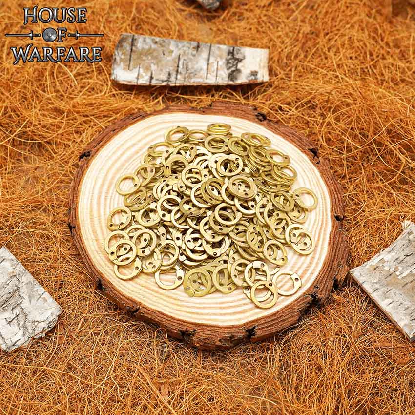 Brass Flat Ring Round Riveted Chainmail Rings