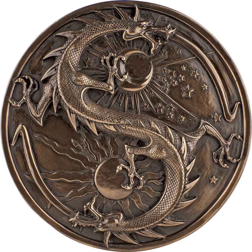 Bronze Double Dragon Alchemy Plaque - CC10724 - Medieval Collectibles