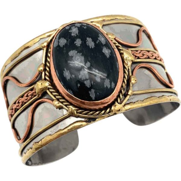 Snowflake Obsidian Medieval Bracelet