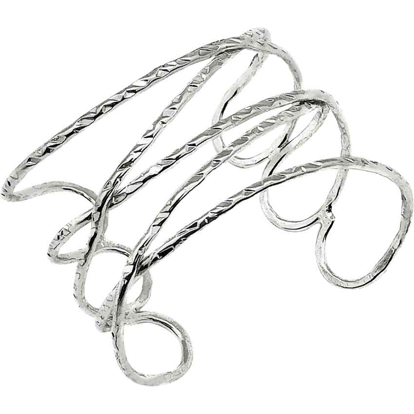 Silver Crossed Loops Medieval Bracelet