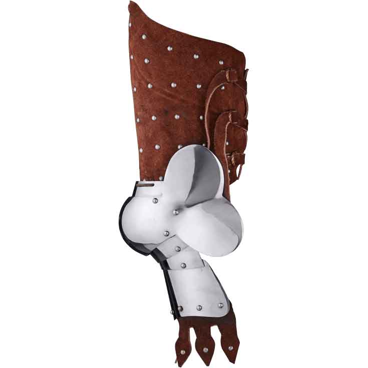 Brown Leather and Steel Leg Guards