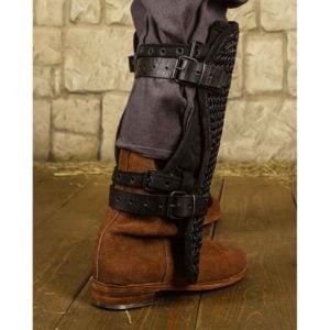 Connor Blackened Chainmail Greaves