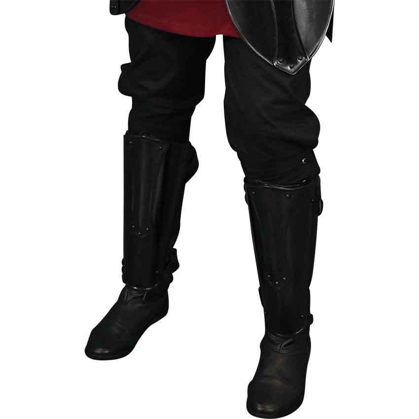 Katharina Blackened Steel Greaves