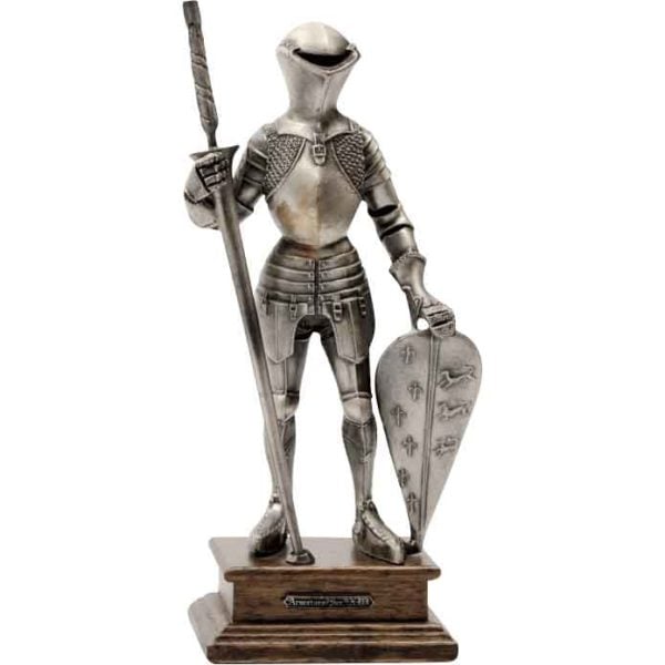Silver Knight with Lance Statue