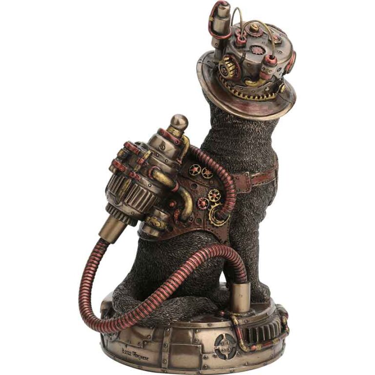 Steampunk Chaotic Neutral Cat Statue
