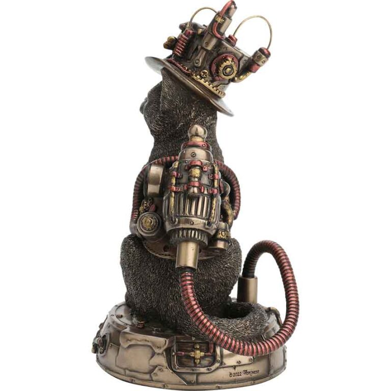 Steampunk Chaotic Neutral Cat Statue