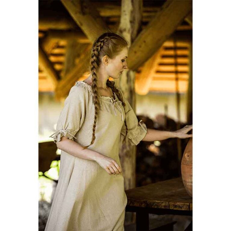 Melisande Short Sleeve Medieval Gown - Hemp