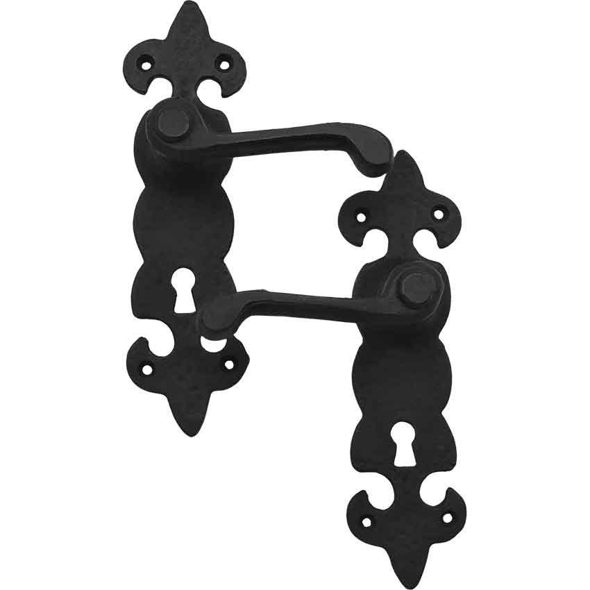 Cast Iron Fleur de Lis Door Latches - Set of 2