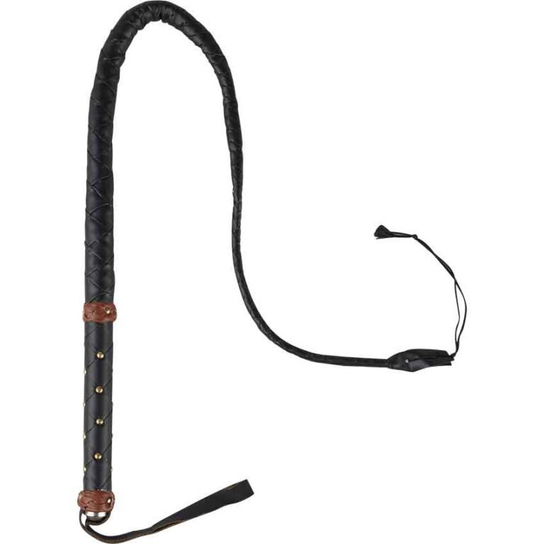 8 Foot Leather Bull Whip - ZS-892874-8 - Medieval Collectibles