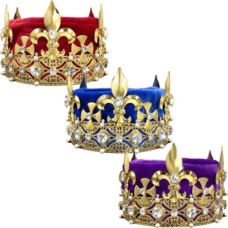 Royal Cross Red Velvet Kings Crown - ST3198 - Medieval Collectibles