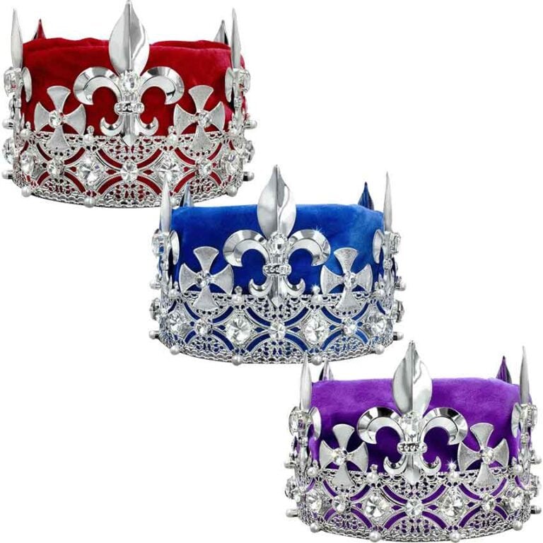 Mens Multi-Colored Gold Fleur Crown - 16366MG - Medieval Collectibles