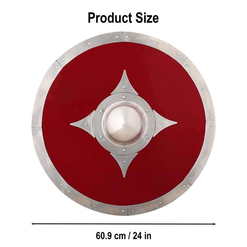 Red Wooden Viking Shield