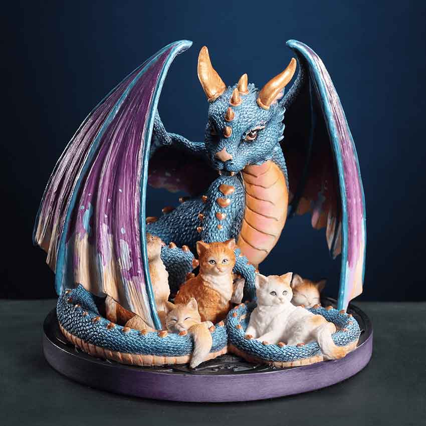 Foster Family Dragon and Cat Statue by Selina Fenech
