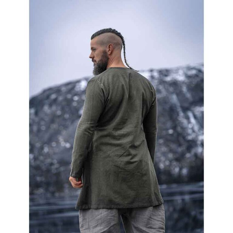 Ragnar Linen Viking Tunic – Olive Green