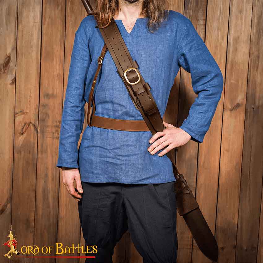 Adventurer's Sword Back Baldric - Brown