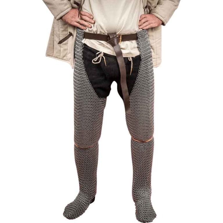 Flat Ring Wedge Riveted Chainmail Leggings - HW-700612 - Medieval ...