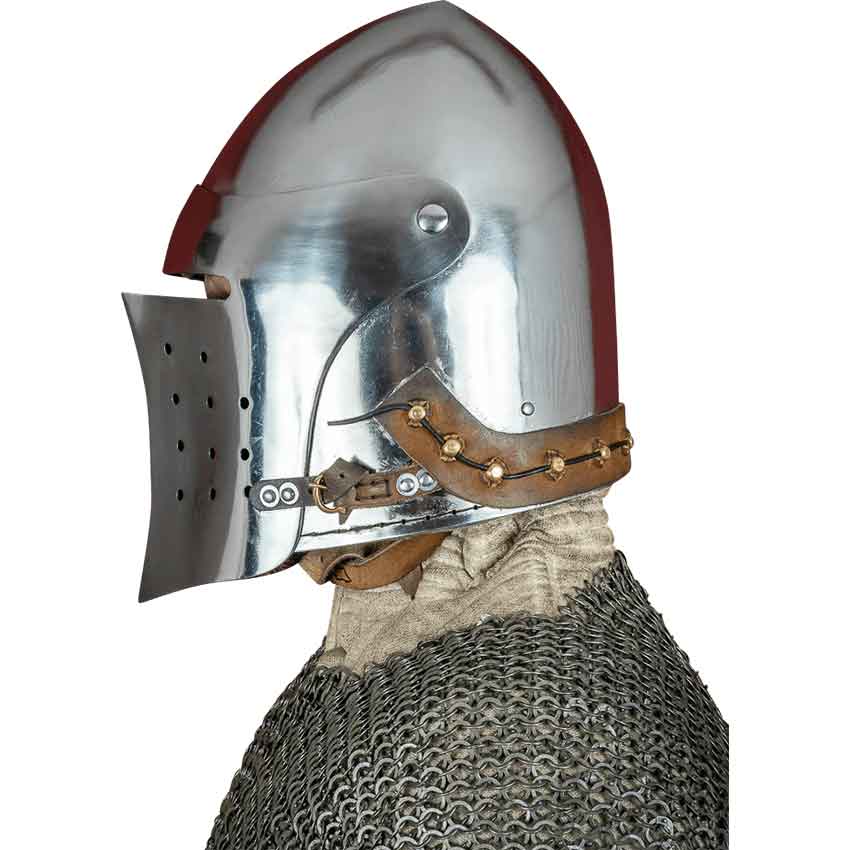 Full Visor Bascinet Helmet - Polished