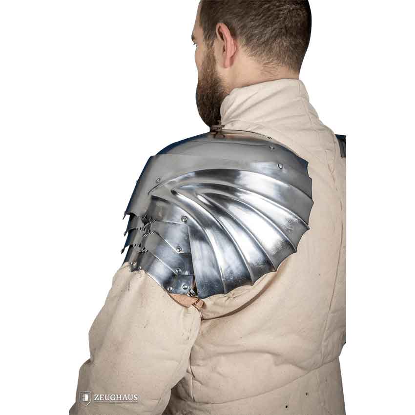 German Steel Pauldrons - Polished