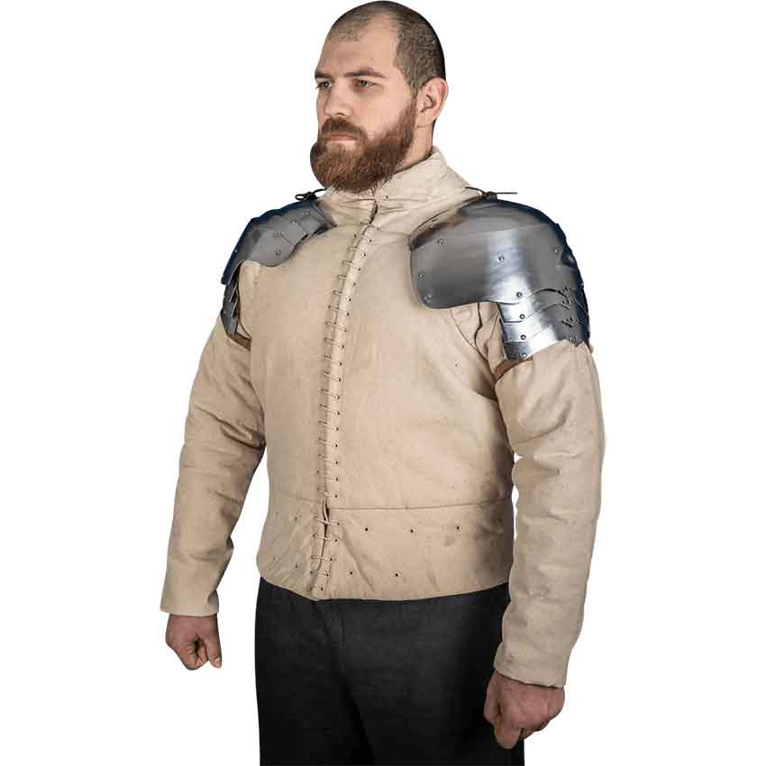 German Steel Pauldrons - Polished