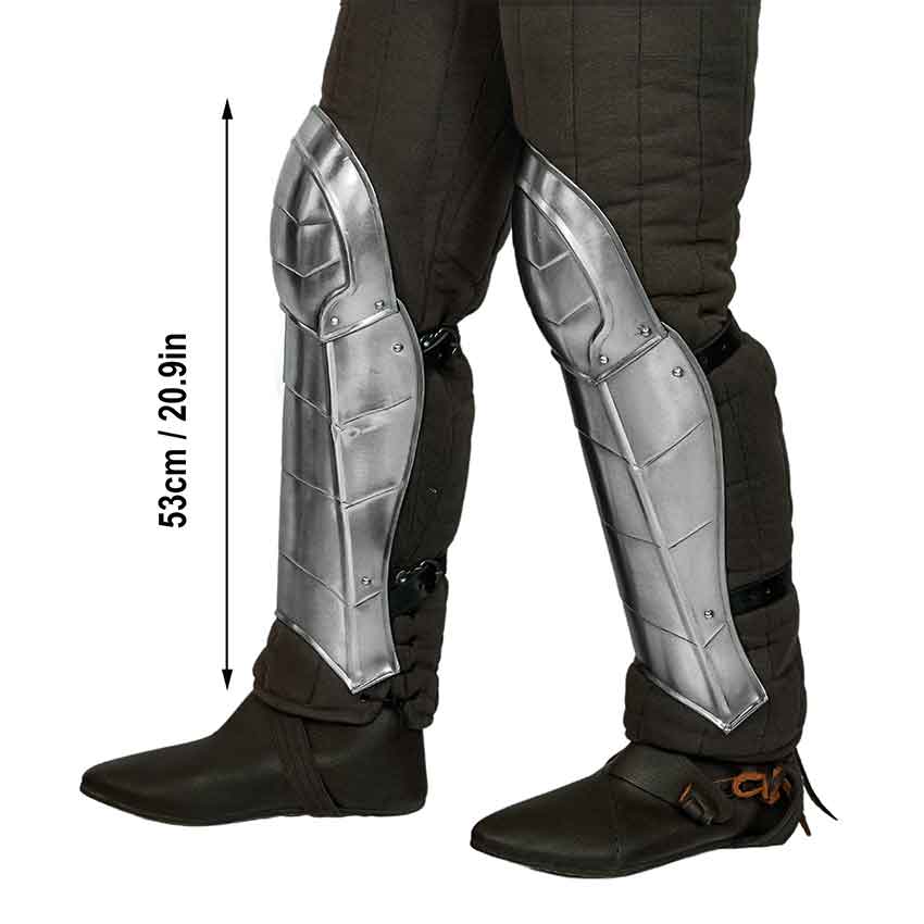 Fantasy Knight Steel Greaves with Knee Guards
