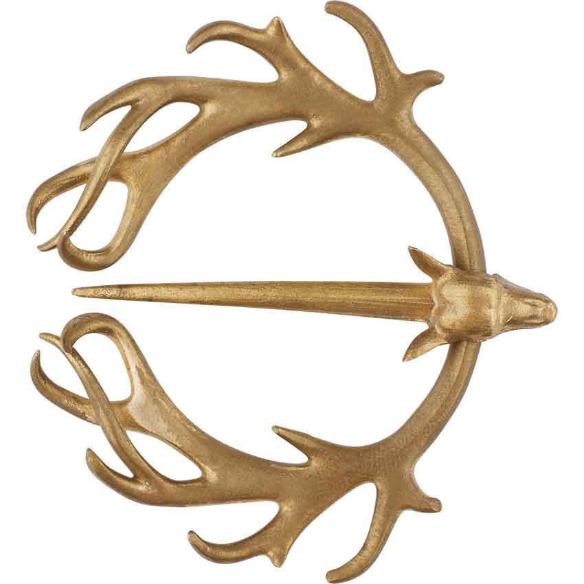 Horned Deer Cloak Pin