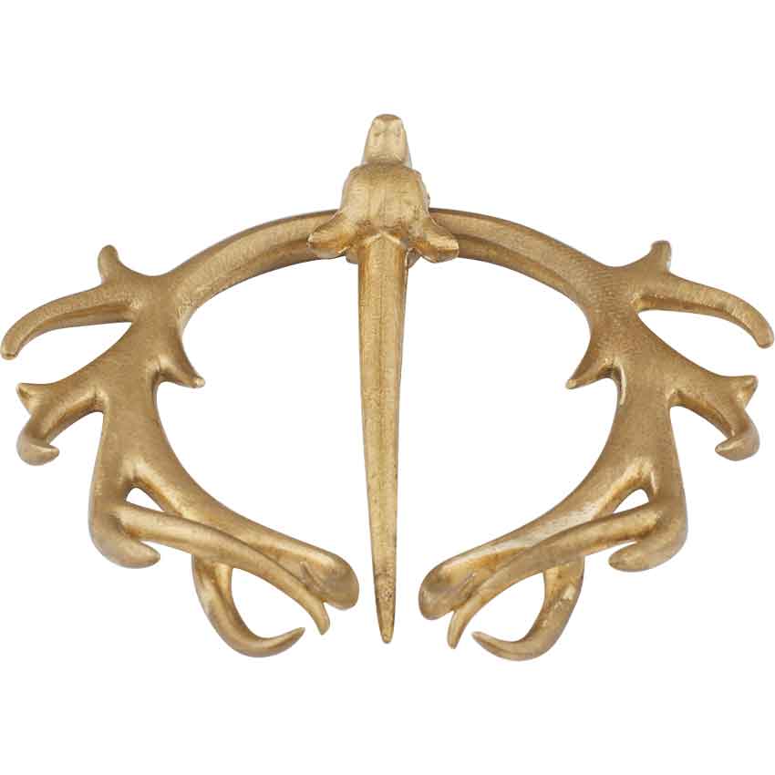 Horned Deer Cloak Pin