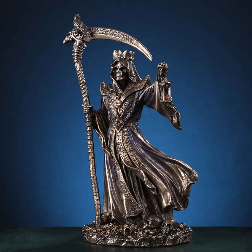 Crowned Reaper with Scythe Statue