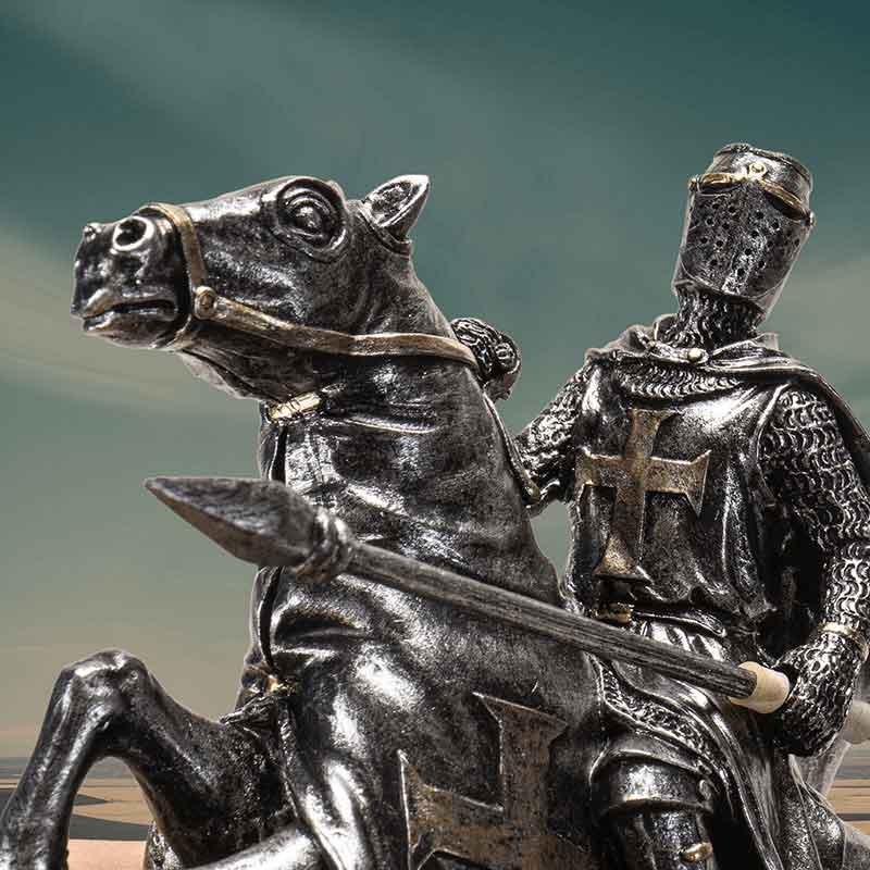 Mounted Templar Knight Lancer Statue