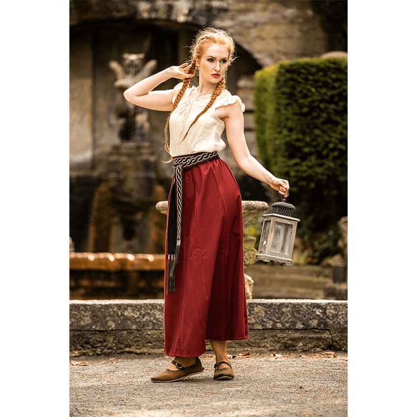 Lotte Ruffled Medieval Summer Blouse - Natural