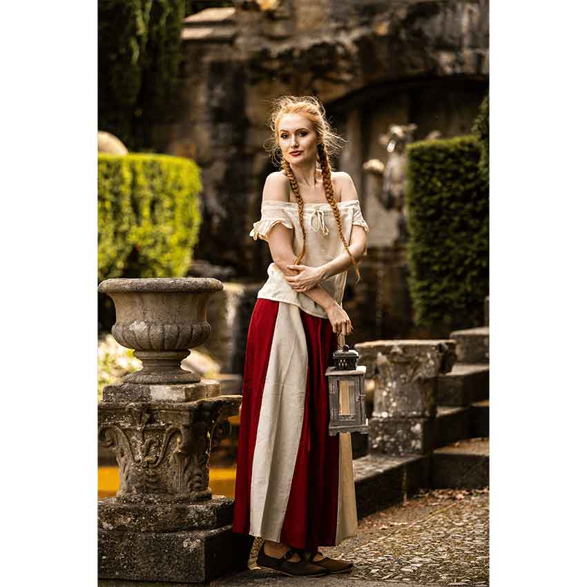 Lotte Ruffled Medieval Summer Blouse - Natural