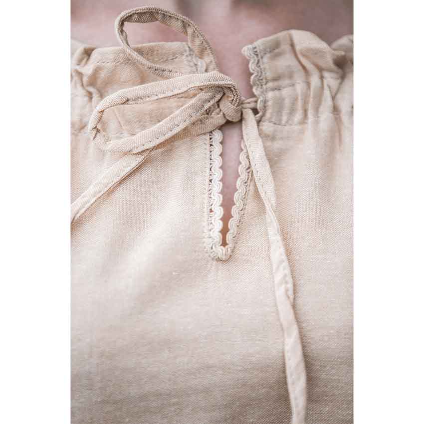 Sandra Short Sleeve Medieval Blouse - Hemp