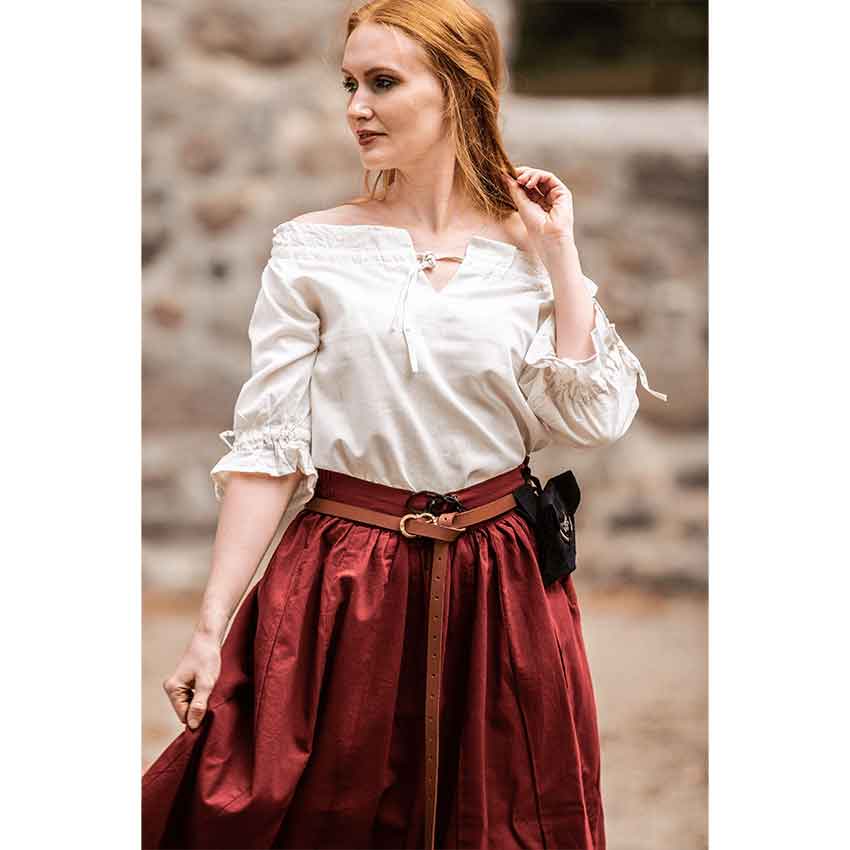 Vera Medieval Short Sleeve Blouse - Natural