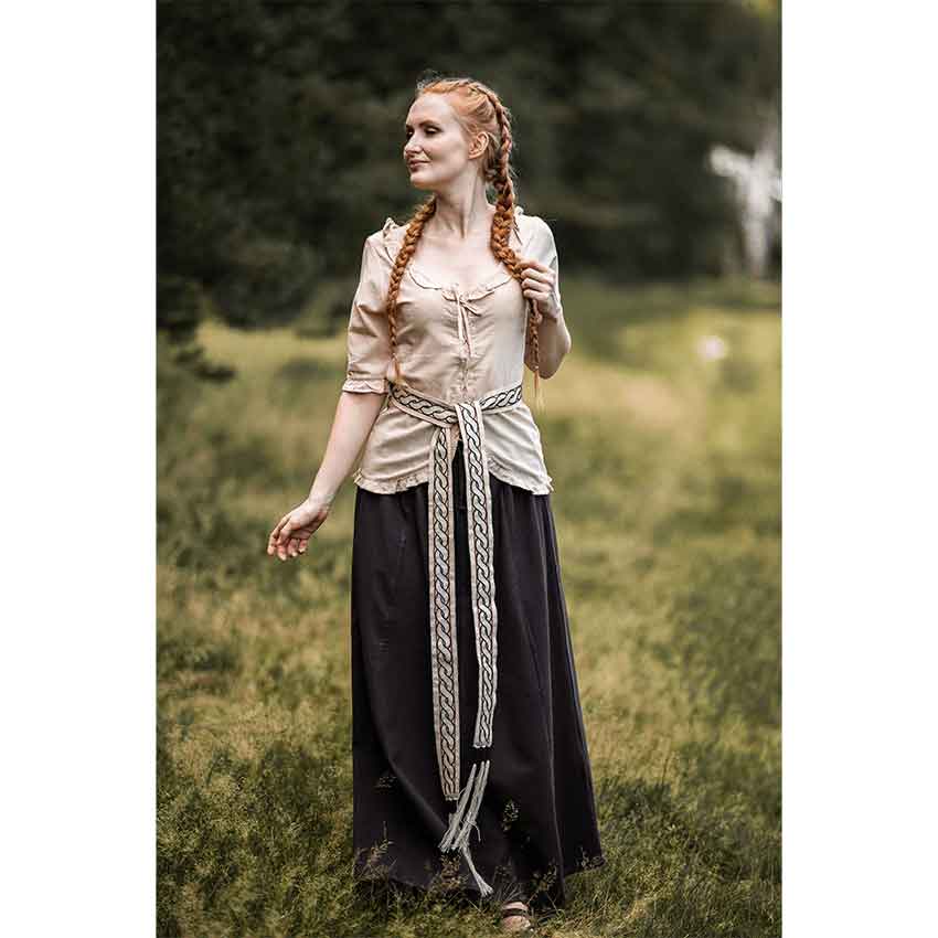 Bea Ruffled Medieval Blouse - Hemp