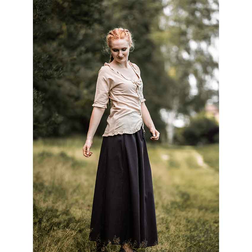 Bea Ruffled Medieval Blouse - Hemp