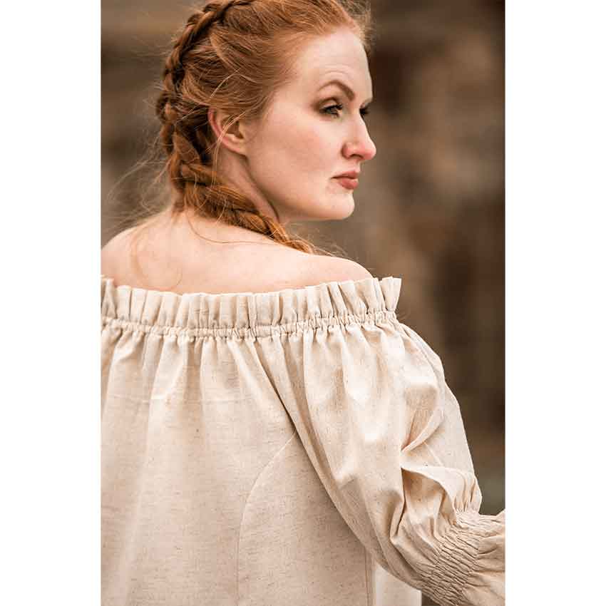 Coletta Medieval Cotton and Linen Blouse - Natural