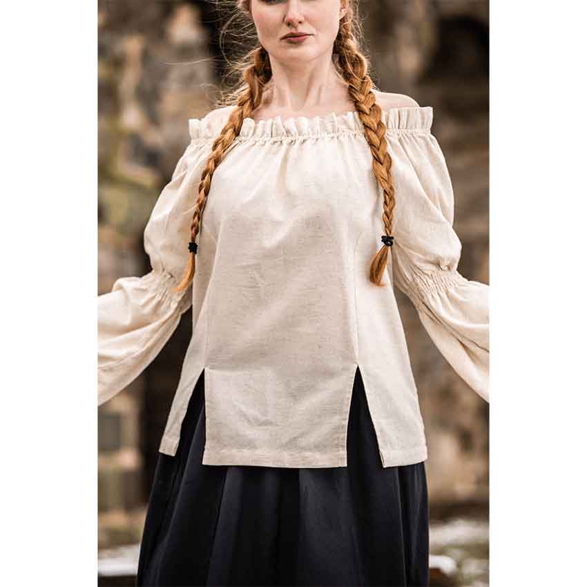 Coletta Medieval Cotton and Linen Blouse - Natural