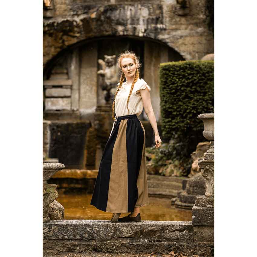 Dana Medieval Skirt - Black and Light Brown