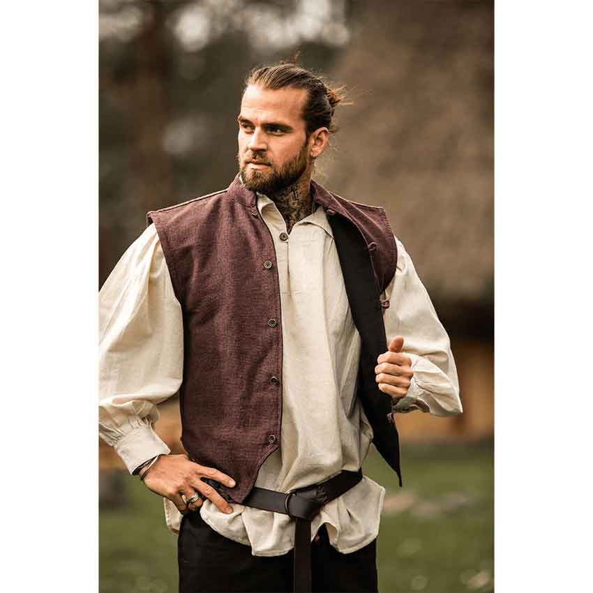 Irvin Hand Woven Cotton Medieval Vest - Brown