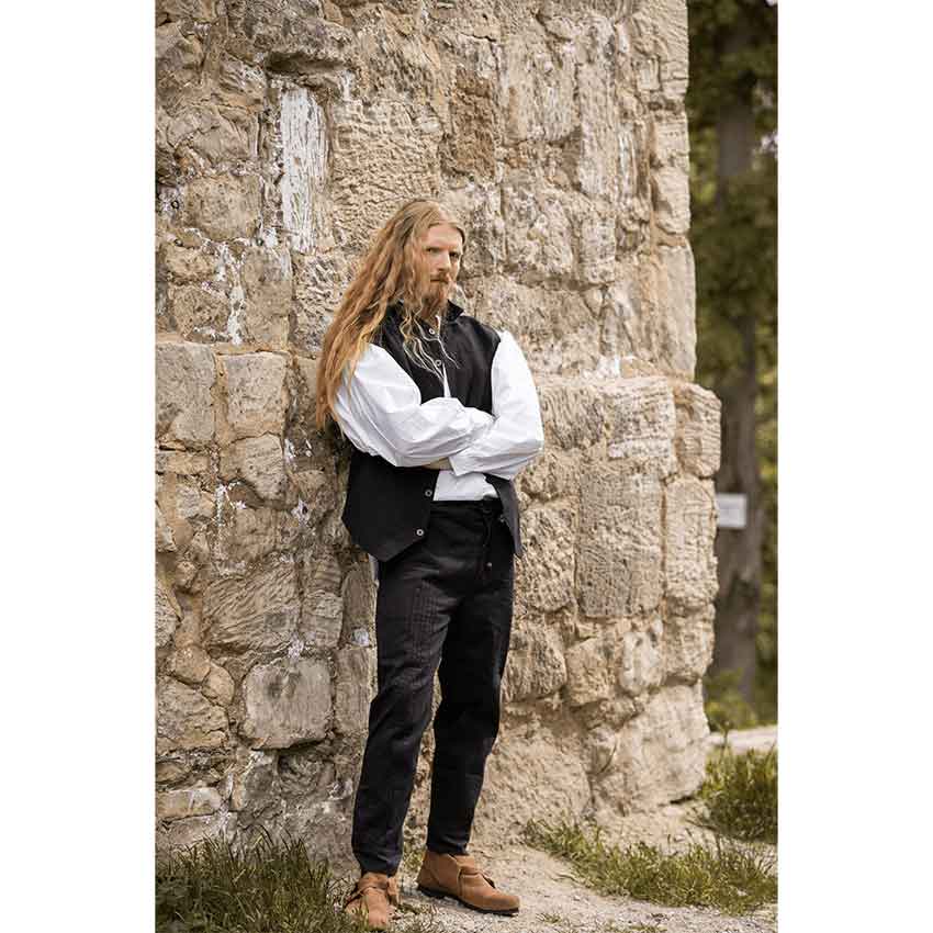Irvin Hand Woven Cotton Medieval Vest - Black