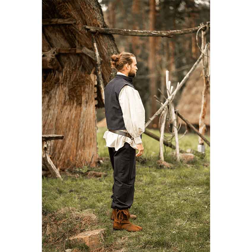 Irvin Hand Woven Cotton Medieval Vest - Black