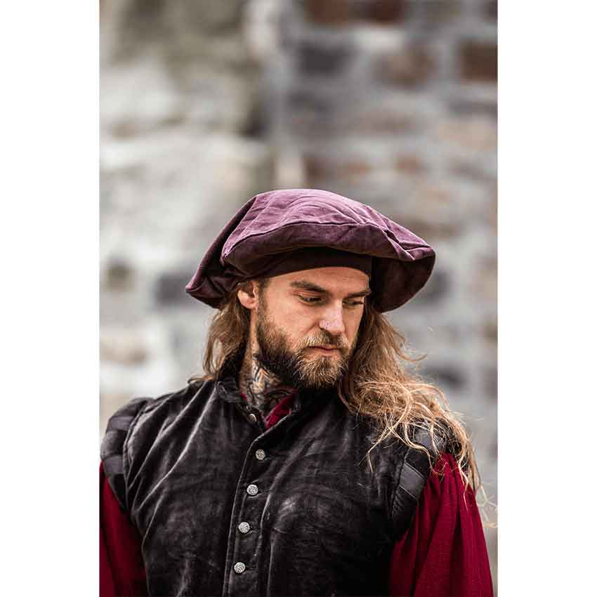 Kurt Medieval Velvet Beret - Brown