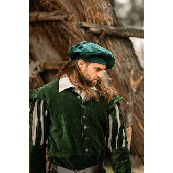 Kurt Medieval Velvet Beret - Green