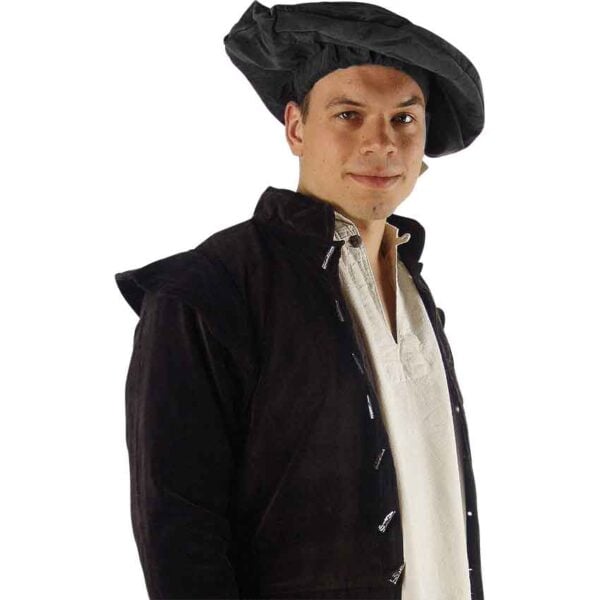 Kurt Medieval Velvet Beret - Black