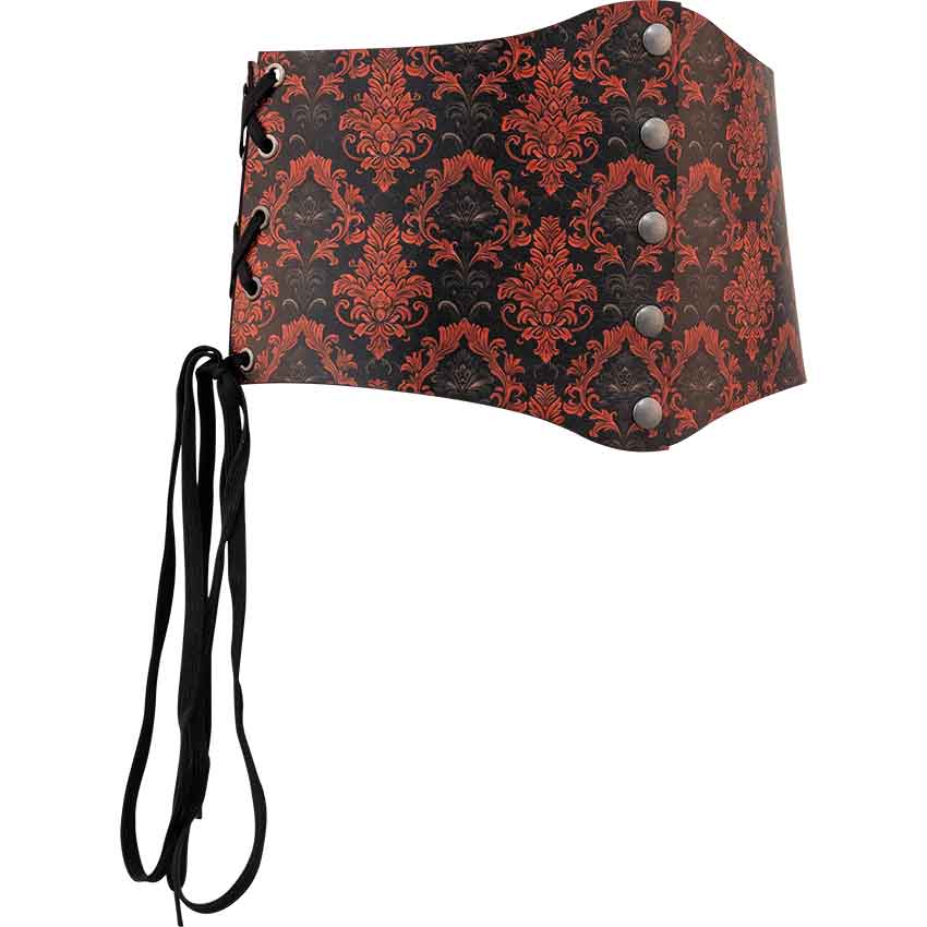 Gothic Damask Snap Front Waist Cincher