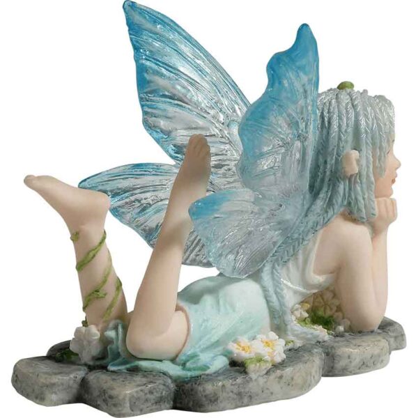 Small Playful Blue Fairy Statue