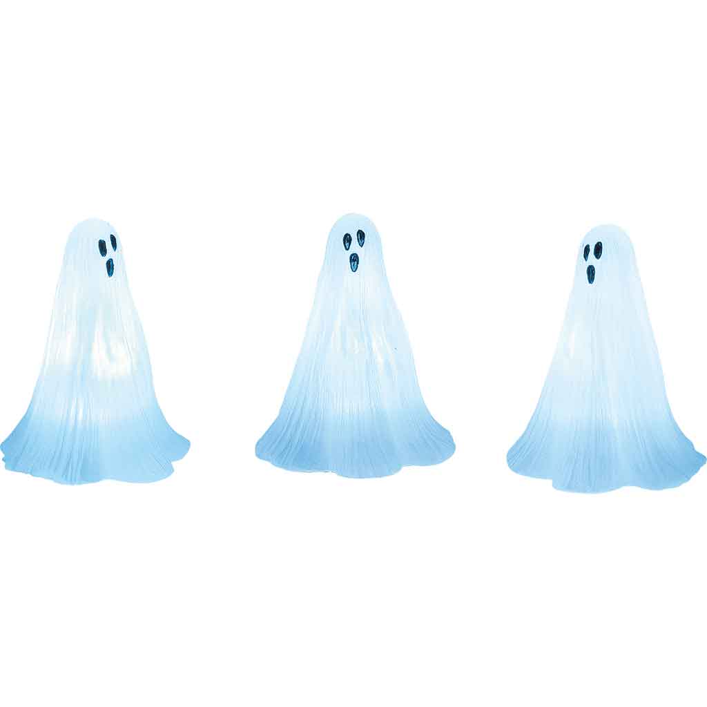 Lit Ghosts Set of 3 - Halloween Village Accessories by Department 56